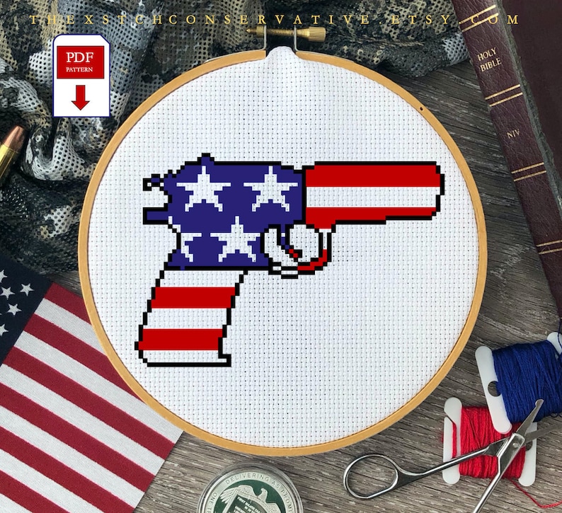 American Gun PDF Cross Stitch Pattern - Etsy