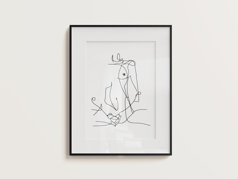 Printable Body Line Art, Woman Art Print, Figure Art Prints, Minimalist ...