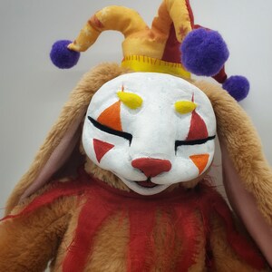 Jester Clown Rabbit Clay Face Plush Teddy Bear - Etsy