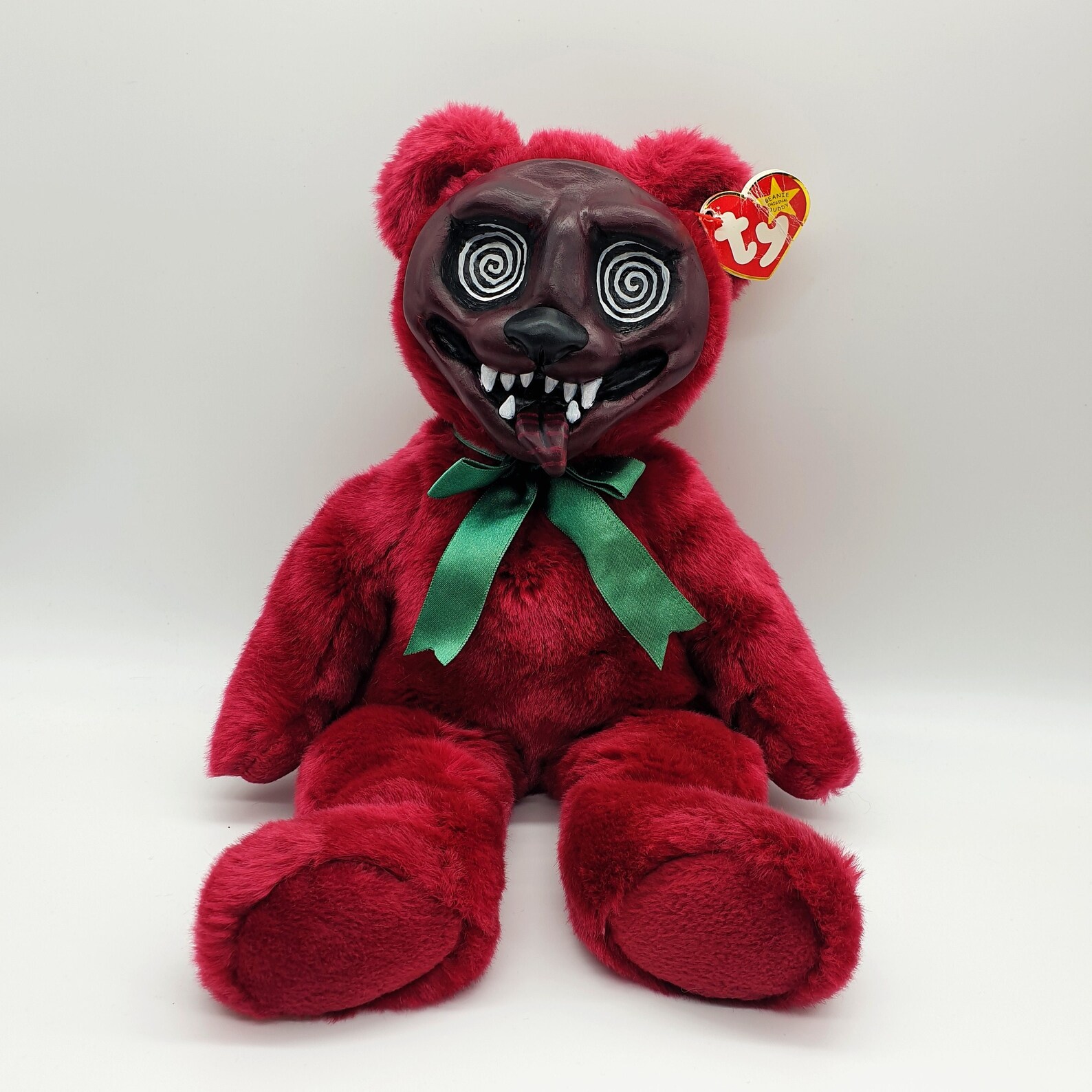 Red Hypnotic Clay Face Plush Teddy Bear - Etsy