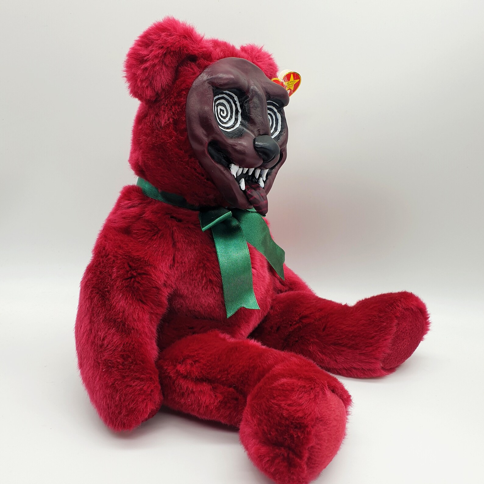 Red Hypnotic Clay Face Plush Teddy Bear - Etsy