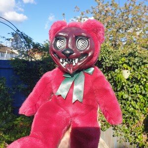 Red Hypnotic Clay Face Plush Teddy Bear - Etsy
