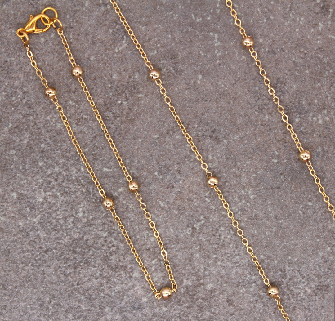 GOLD SATELLITE CHAIN Necklace, Gold Ball Chains, Gifts Under 10 ...