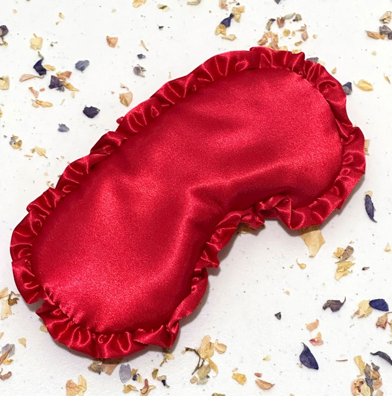 SILK SLEEP MASKS With Ruffles, Coquette Aesthetic Silk Sleepwear, Eye ...