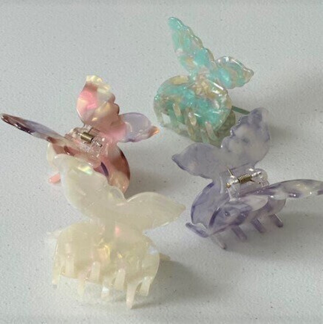 BUTTERFLY HAIR CLAW Clip, Butterfly Clip, Acetate Hair Claw Clip ...