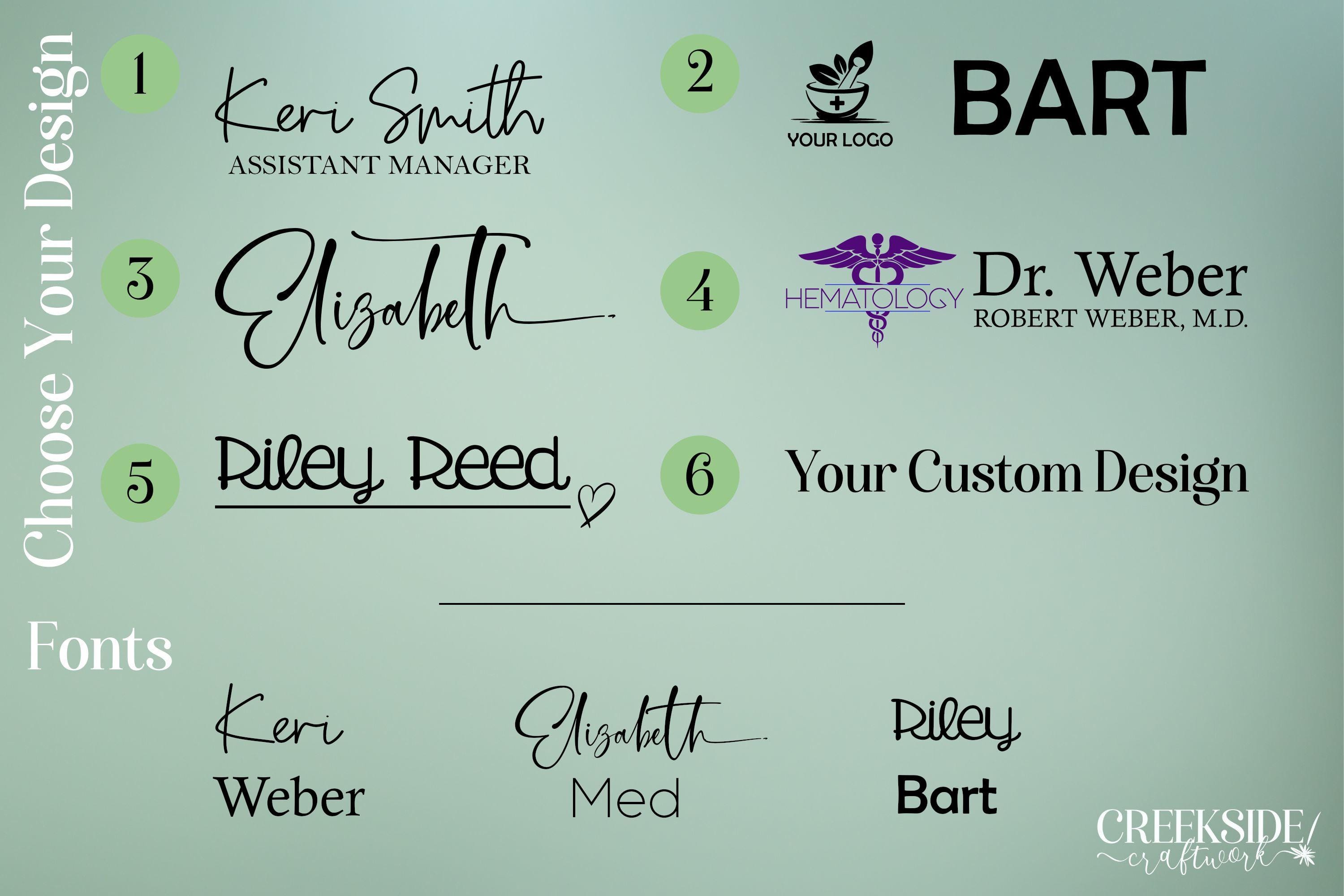 Custom Magnetic Name Tags | Personalized Leatherette Badges - Etsy