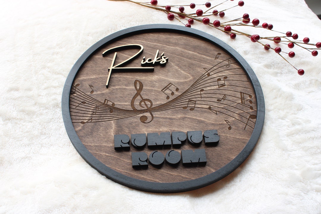 Personalized Music Room Sign, Wine Barrel-style Wood Wall Decor, Custom ...