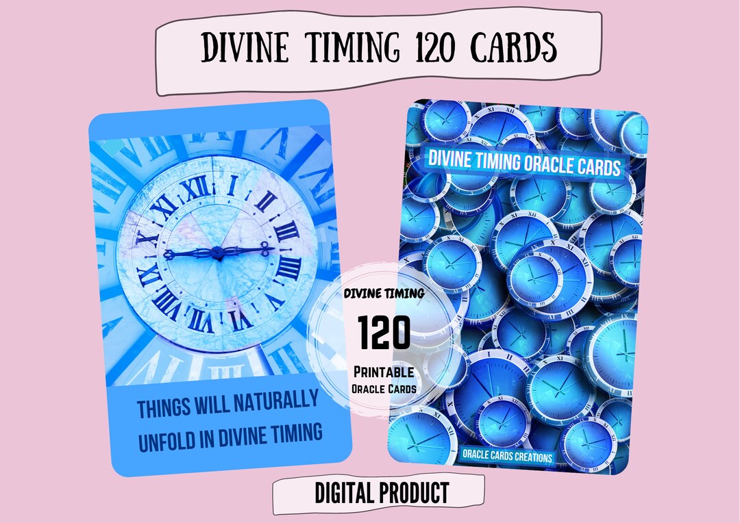 NEW!! MASSIVE 120 Divine Timing PRINTABLE Oracle Cards Deck Time When ...