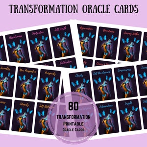 NEW!! 80 Transformation Oracle Cards Printable Digital Deck Guidance ...