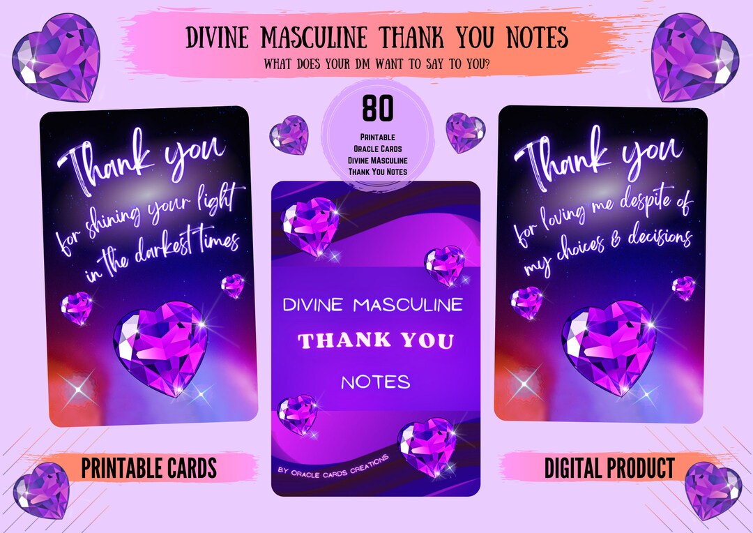 New 80 DIVINE MASCULINE Thank You Notes Oracle Guidance Thoughts ...
