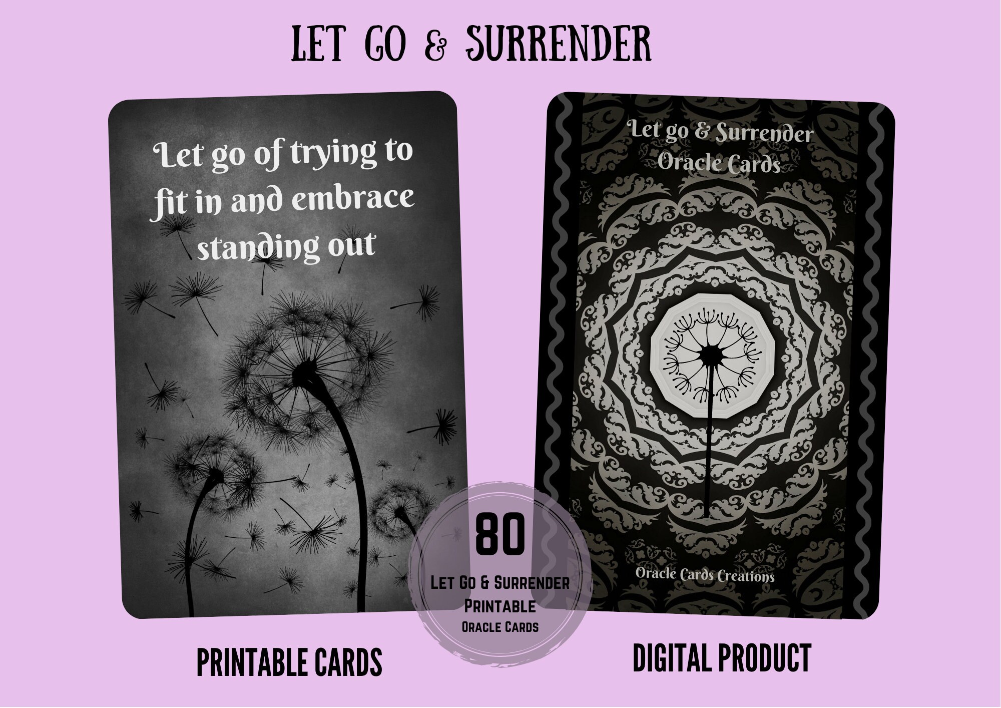NEW 80 Let Go & Surrender Guidance Printable Digital Oracle Cards ...