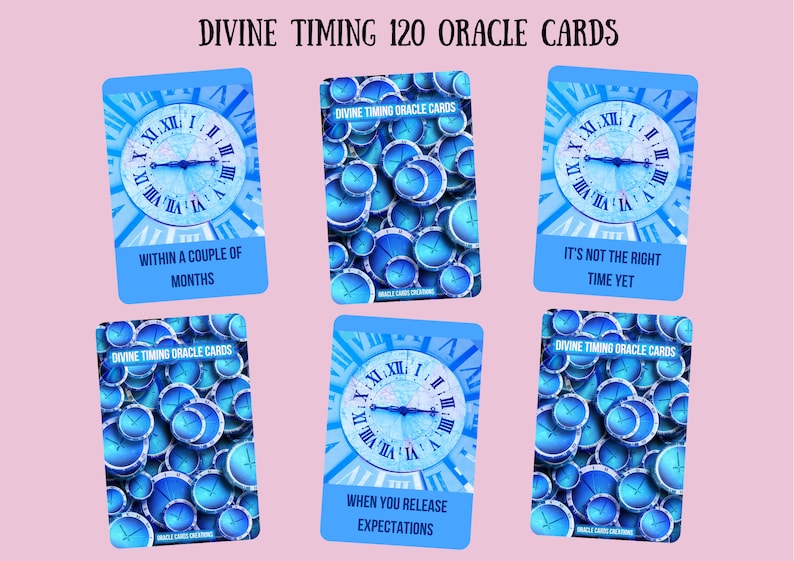 NEW!! MASSIVE 120 Divine Timing PRINTABLE Oracle Cards Deck Time When ...