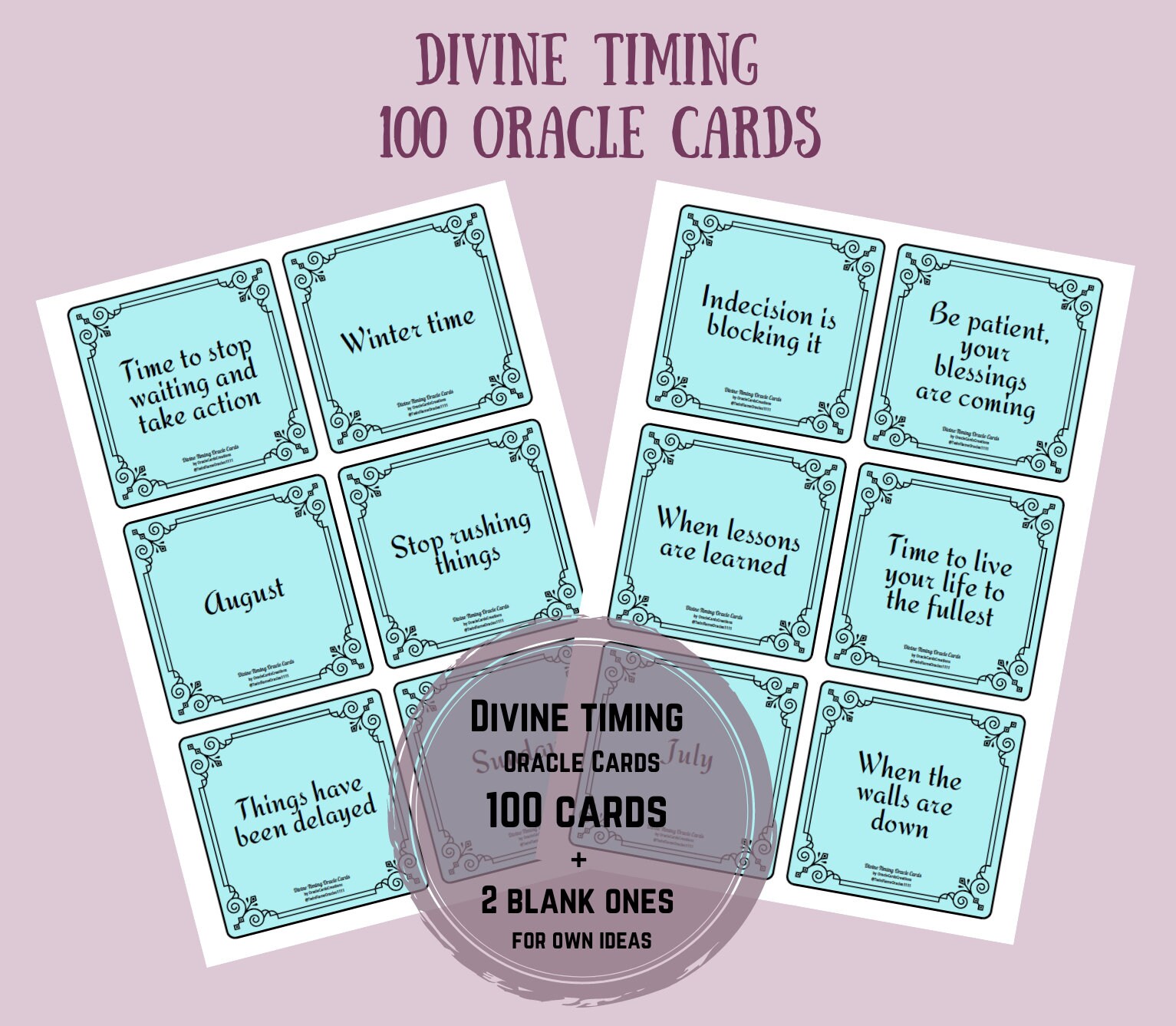 SALE Twin Flame Divine Timing PRINTABLE Oracle Deck 100 - Etsy