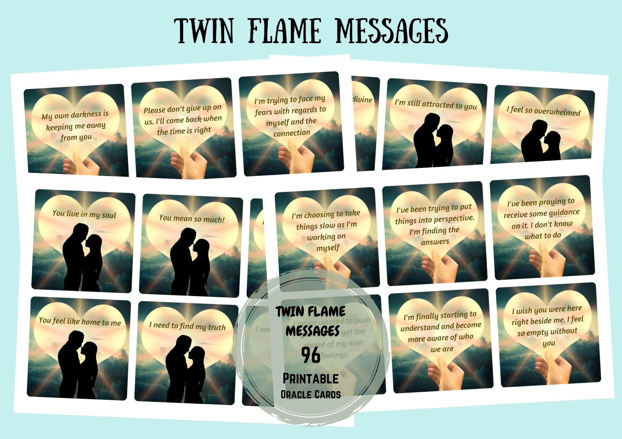 NEW 96 Twin Flame Messages Printable Digital Love Oracle - Etsy
