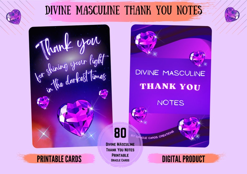 New 80 DIVINE MASCULINE Thank You Notes Oracle Guidance Thoughts ...