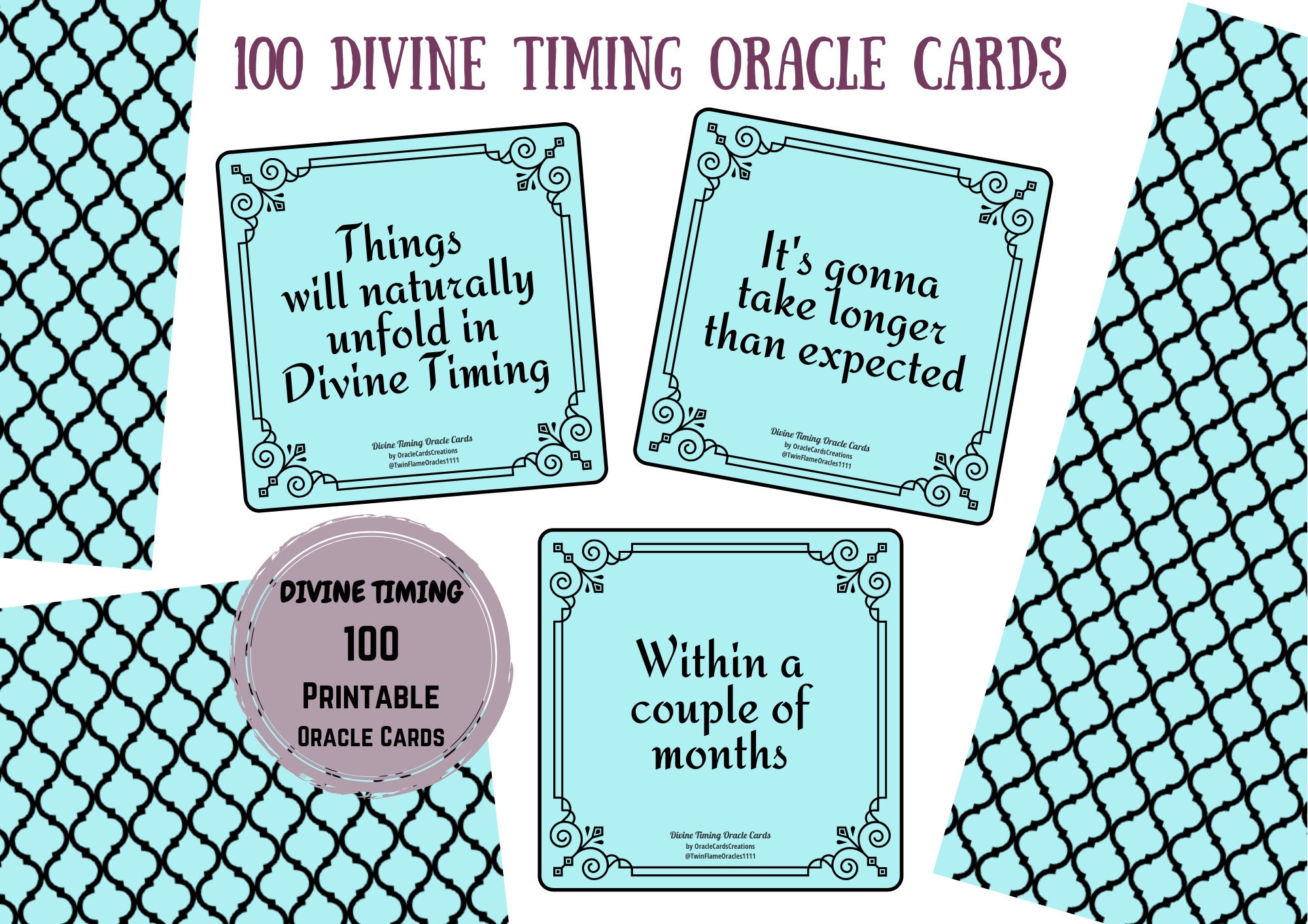 SALE Twin Flame Divine Timing PRINTABLE Oracle Deck 100 - Etsy