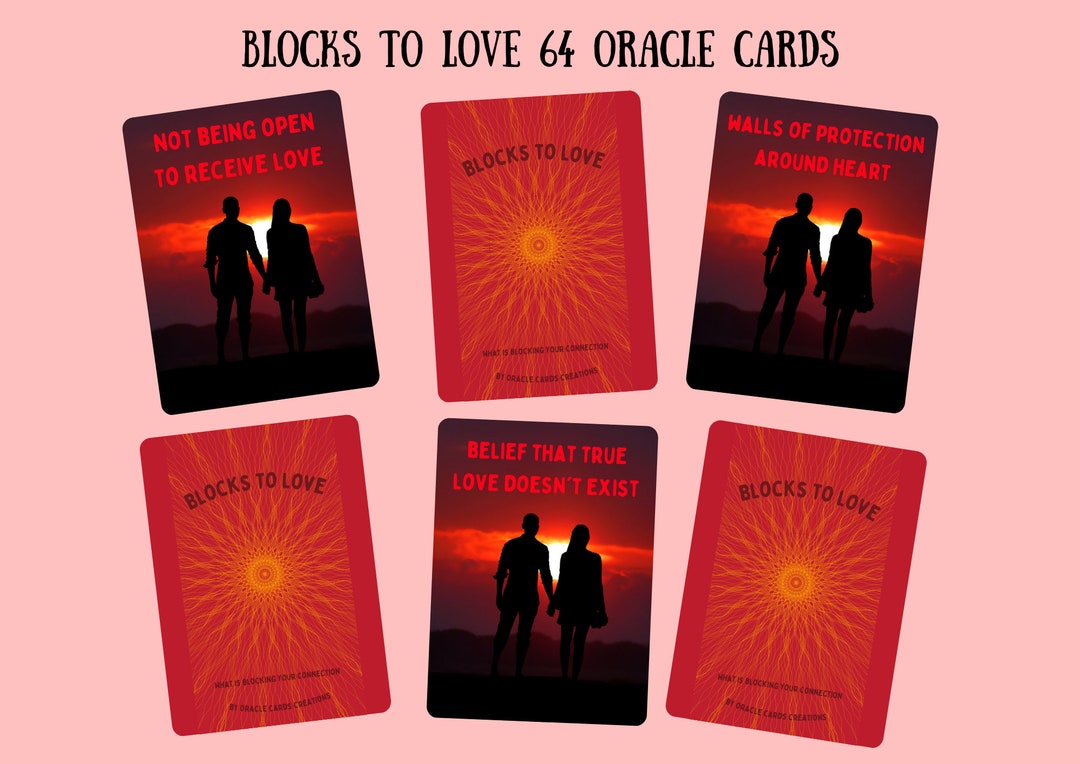 SALE! Blocks to Love PRINTABLE Oracle Deck 64 DIGITAL Cards Whats ...