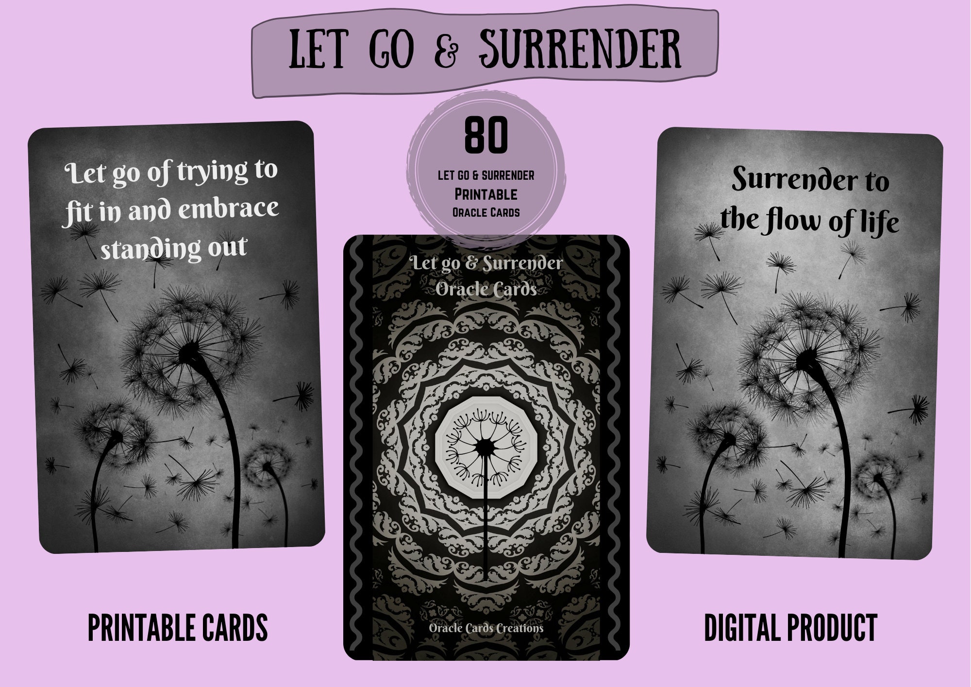 NEW 80 Let Go & Surrender Guidance Printable Digital Oracle Cards ...