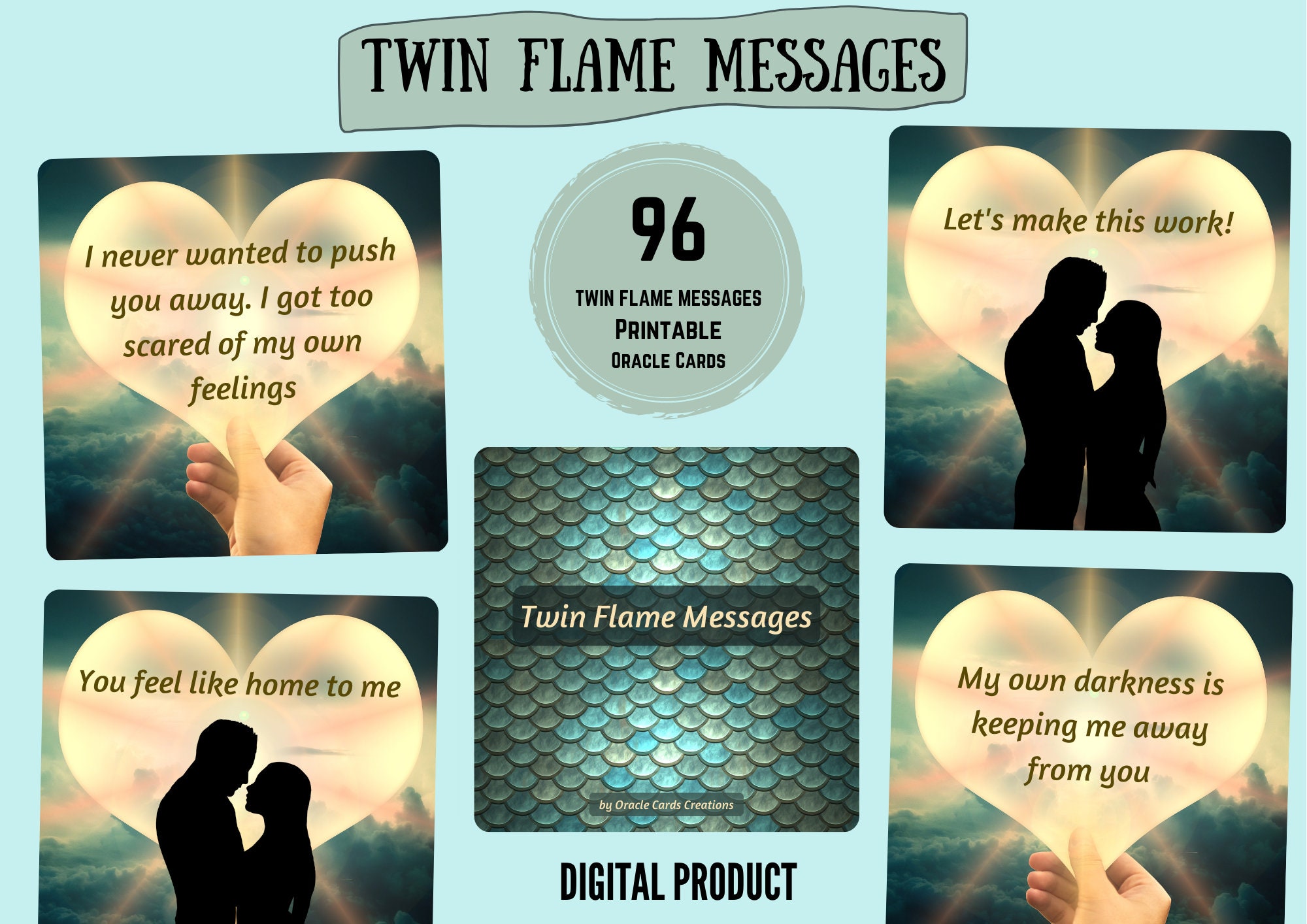 NEW 96 Twin Flame Messages Printable Digital Love Oracle - Etsy