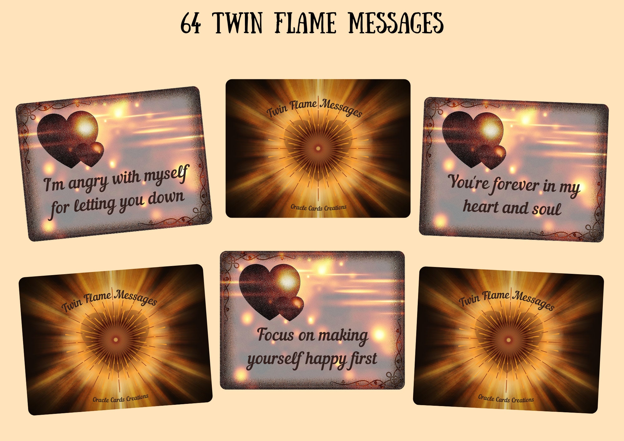 NEW 64 Twin Flame Messages Printable Digital Relationship Love Oracle ...