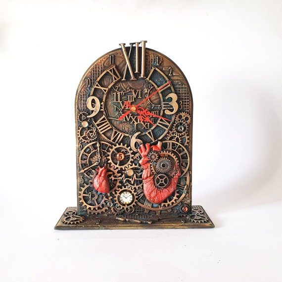Exclusive Steampunk Table Clock Mantel Clock Clock - Etsy
