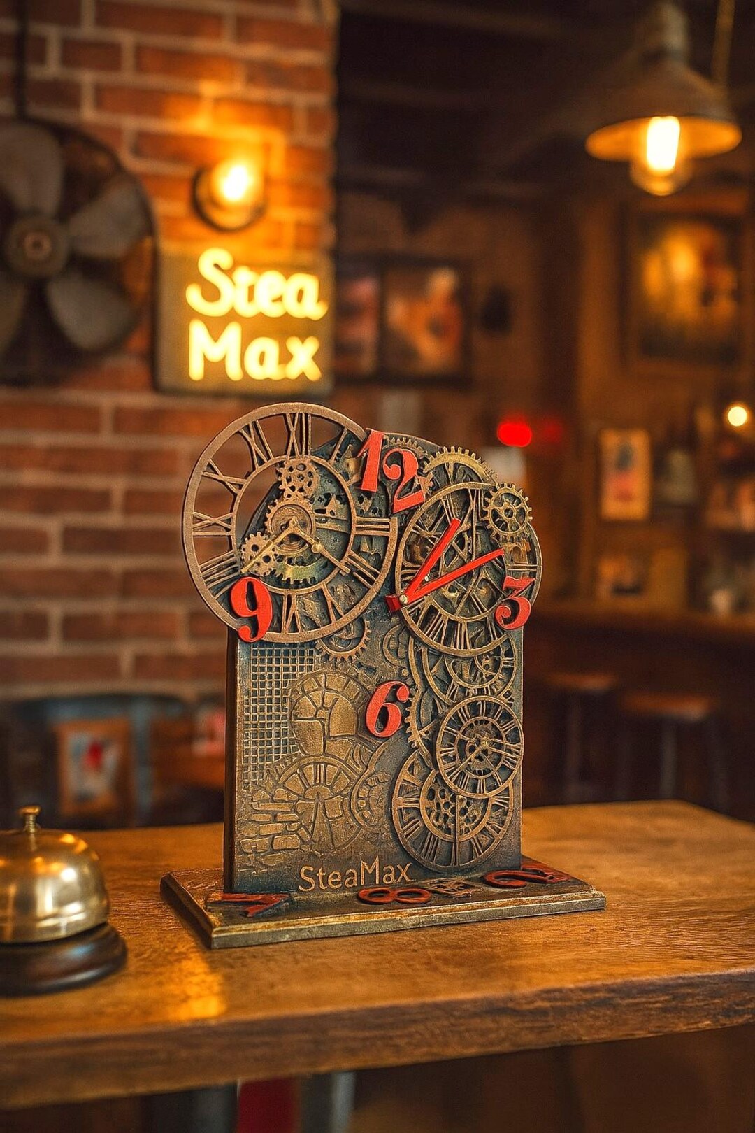 Exclusive Steampunk Table Clock, Mantel Clock, Clock Steampunk, Unique ...