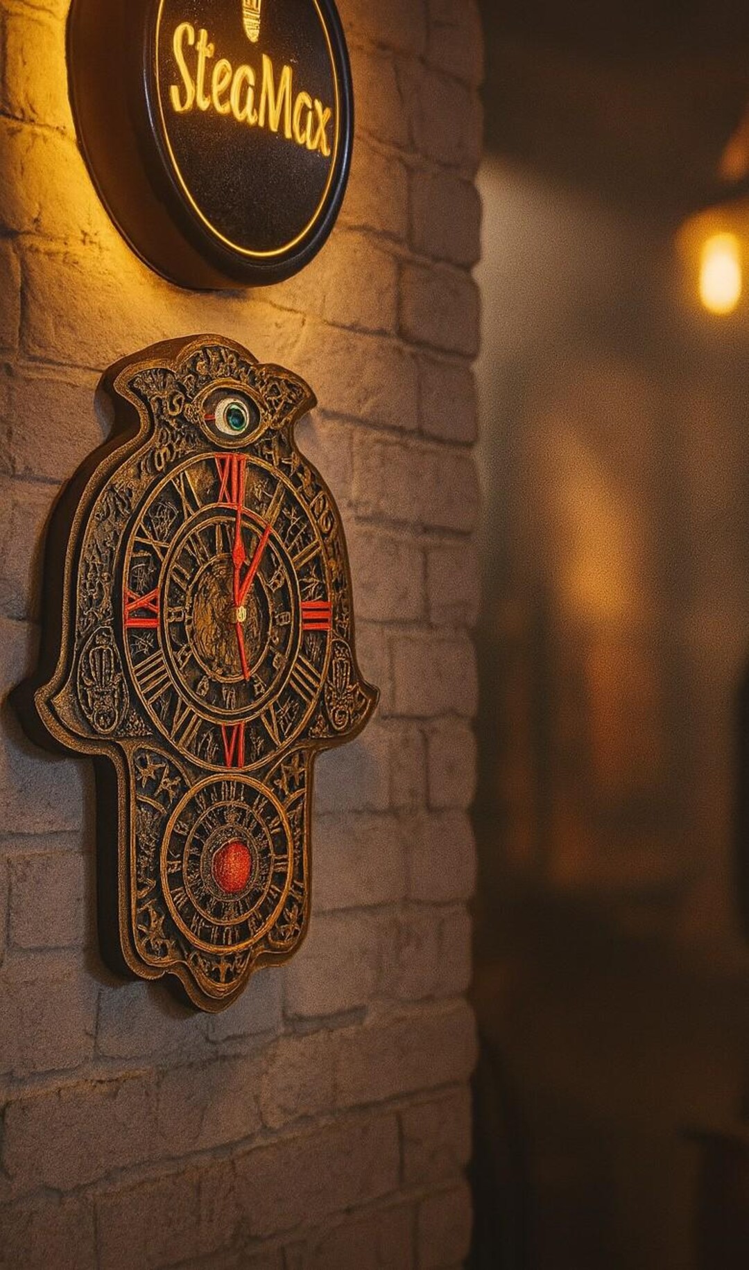 Exclusive Steampunk Hamsa Wall Clock, Unique Piece, Round Clock ...