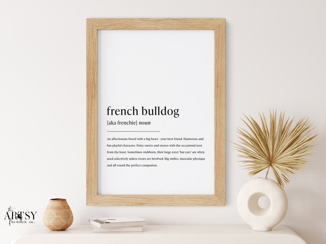 French Bulldog Definition Print Wall Art Living Room Bedroom Typography ...