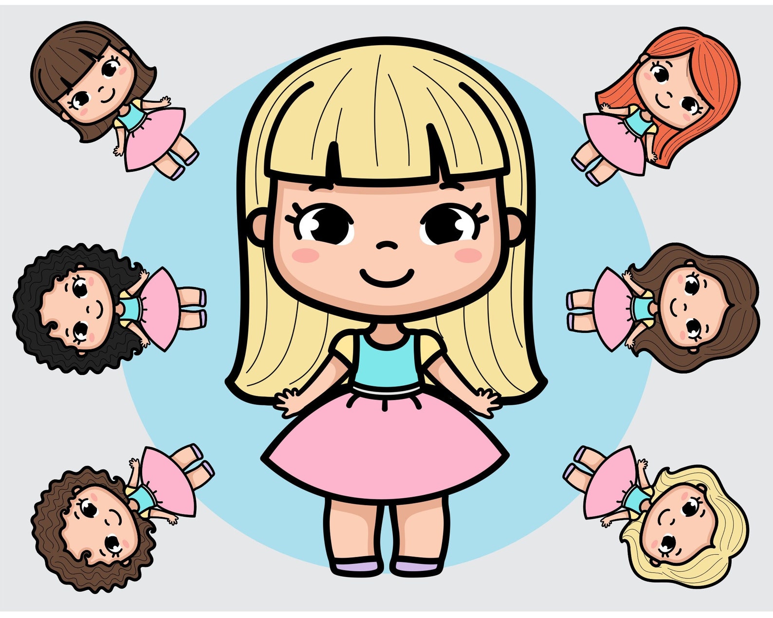 Cute Kids Children's Educational Graphics. Children Clipart, Happy ...