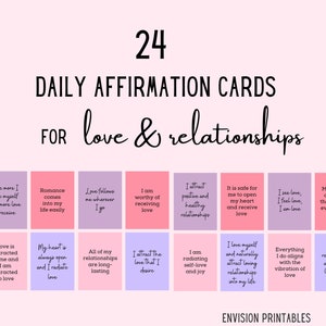 Printable Affirmation Cards for Love and Relationships // - Etsy