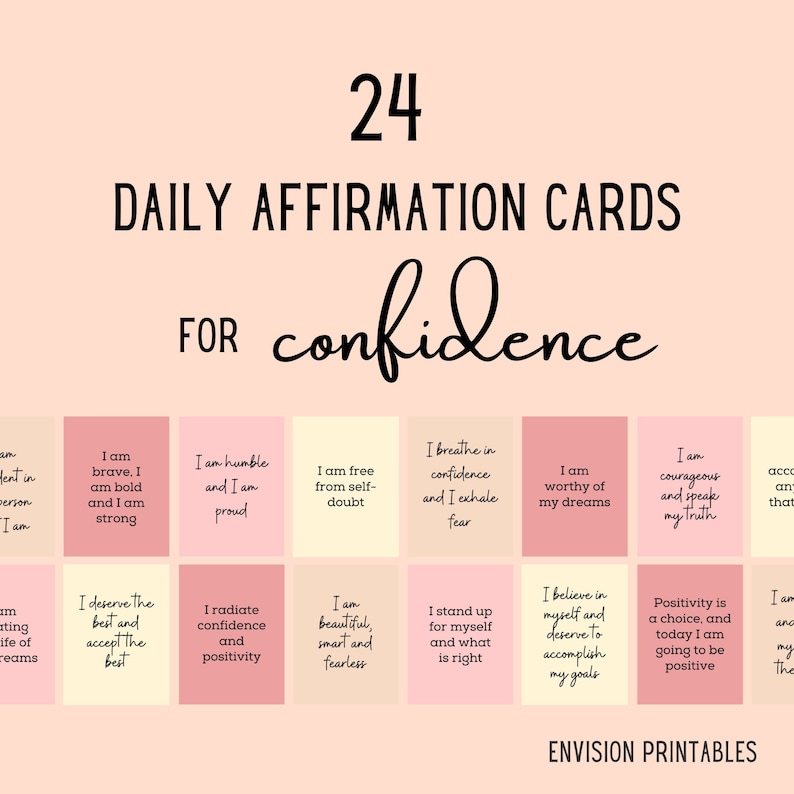 Printable Affirmation Cards for Confidence // Printable Affirmation ...