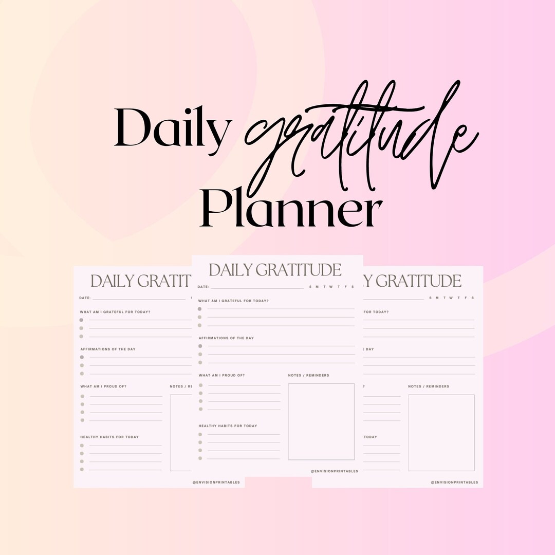 Daily Gratitude Planner Printable - Etsy