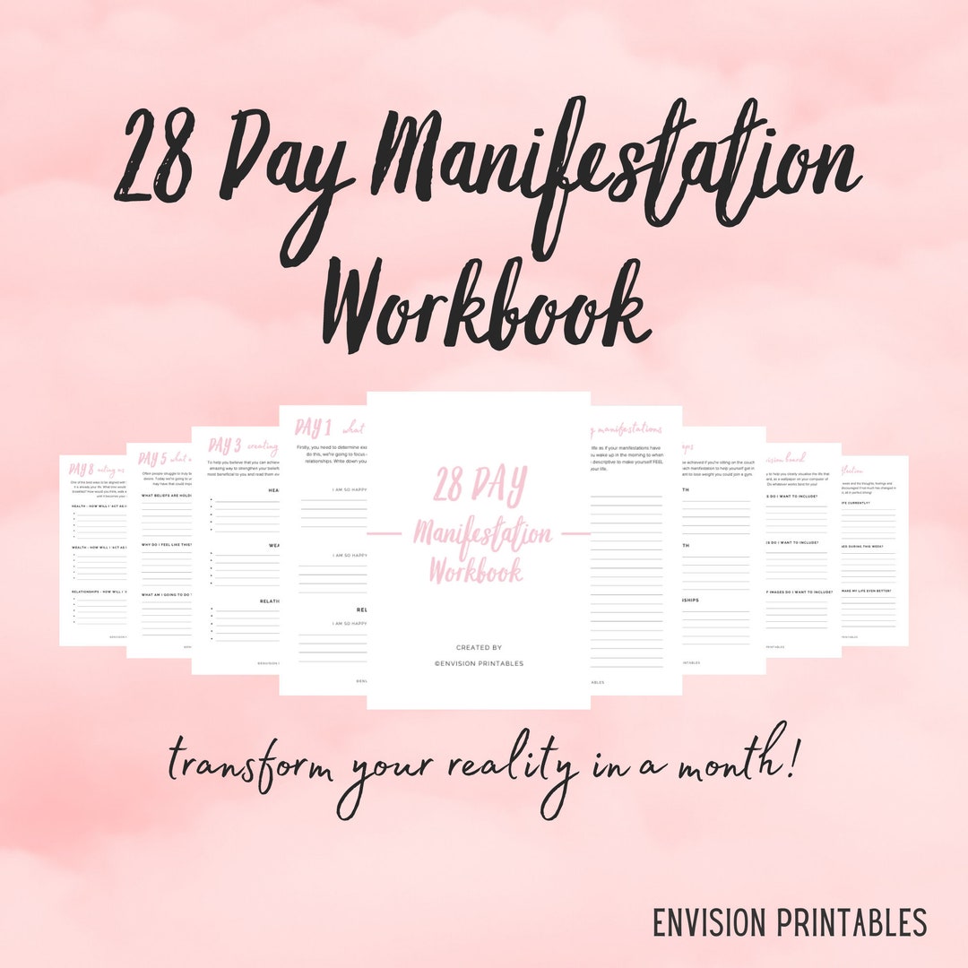 Printable 28 Day Manifestation Workbook // Law of Attraction Workbook ...