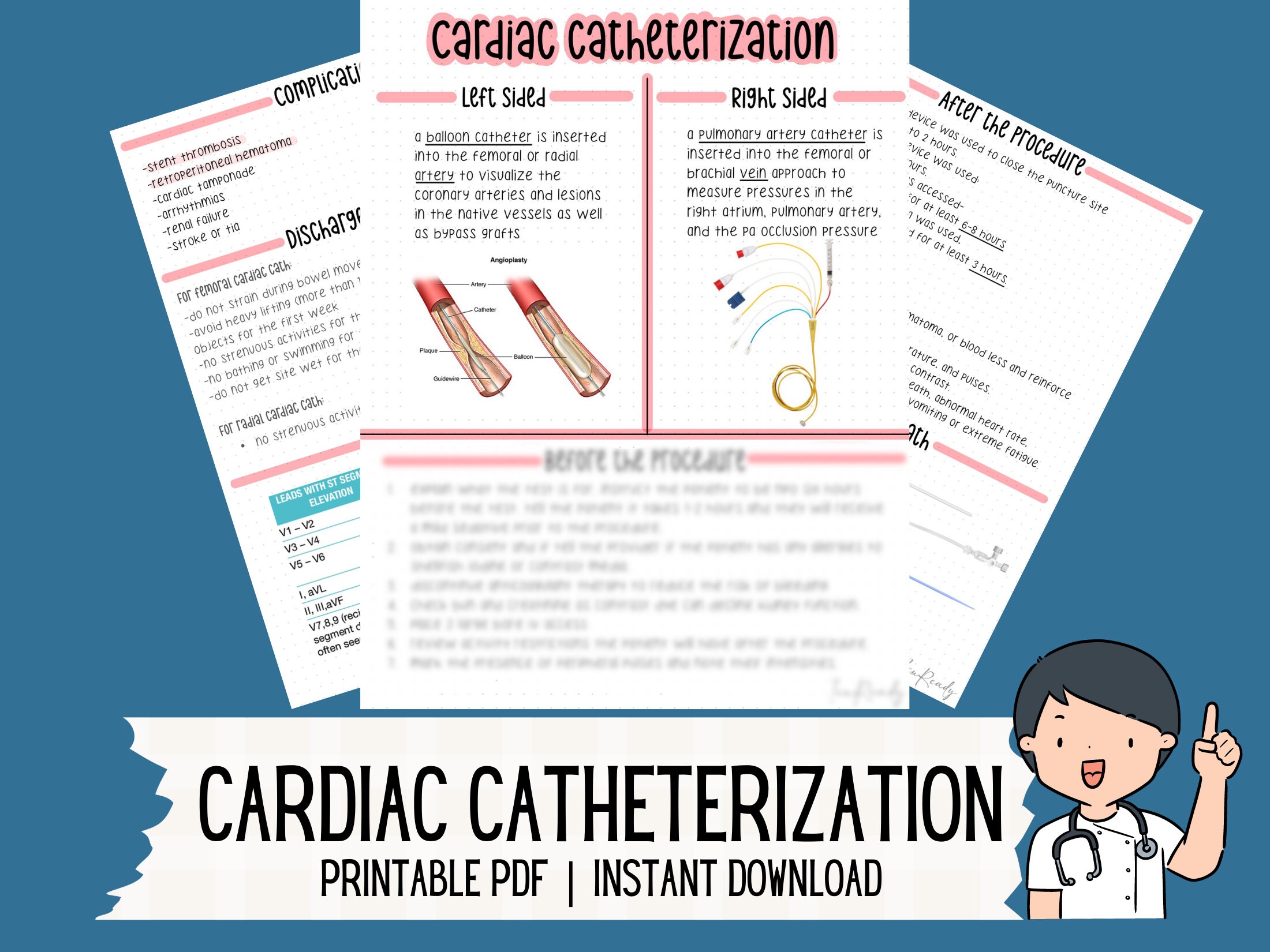Cardiac Catheterization Digital Notes | STEMI | EKG Nursing Notes ...