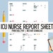 ICU Nurse Report Sheet | Critical Care Brain | Handoff Report | Report ...
