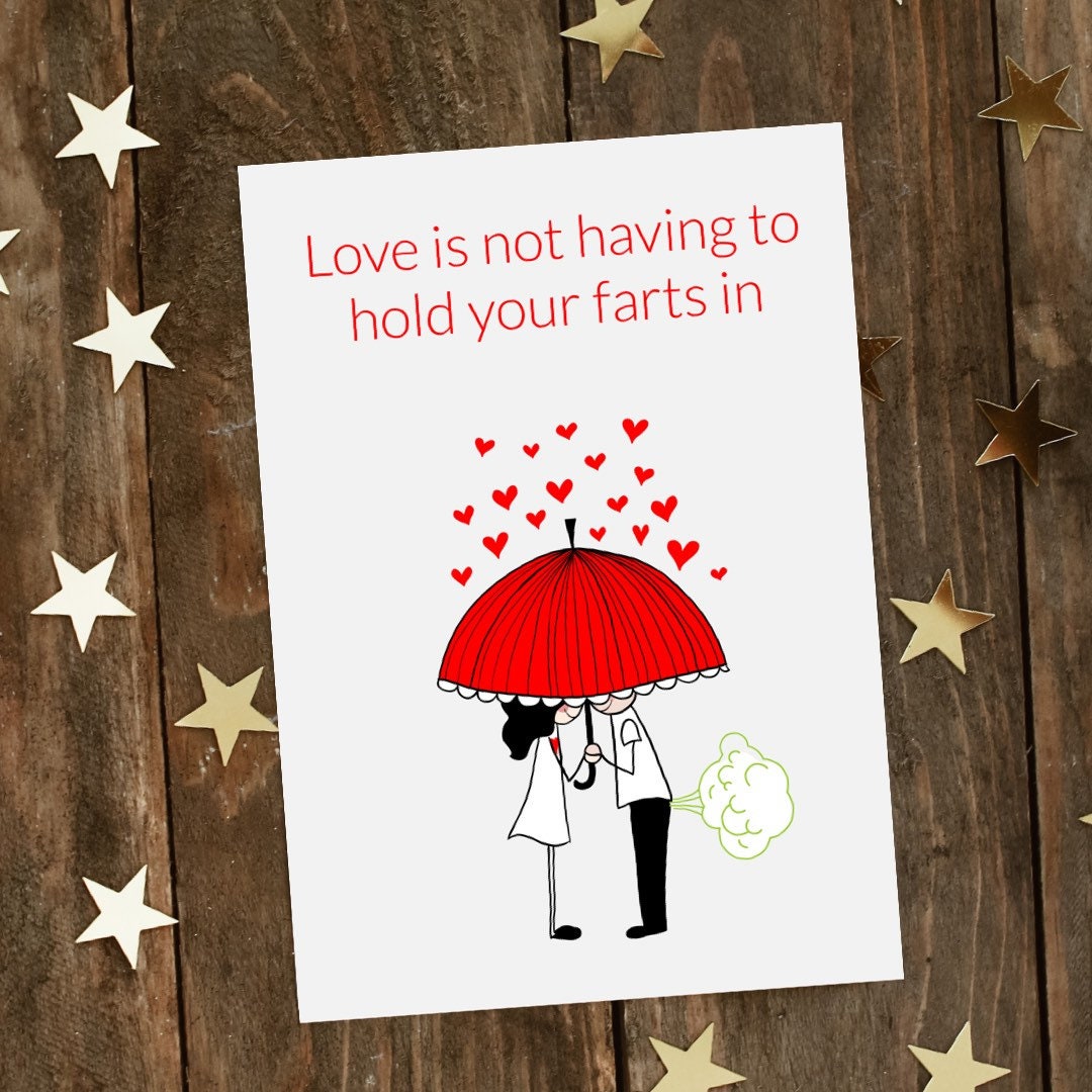 Love Is Not Having To Hold Your Farts In Anniversary Card Etsy