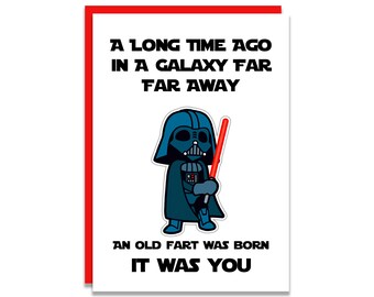 STAR WARS Inspired Birthday Card Funny Darth Vader Pop - Etsy