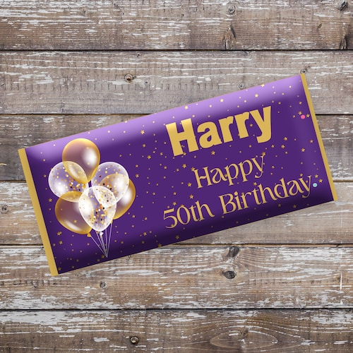 50th FIFTY Birthday Novelty Chocolate Bar Printed Chocolate - Etsy