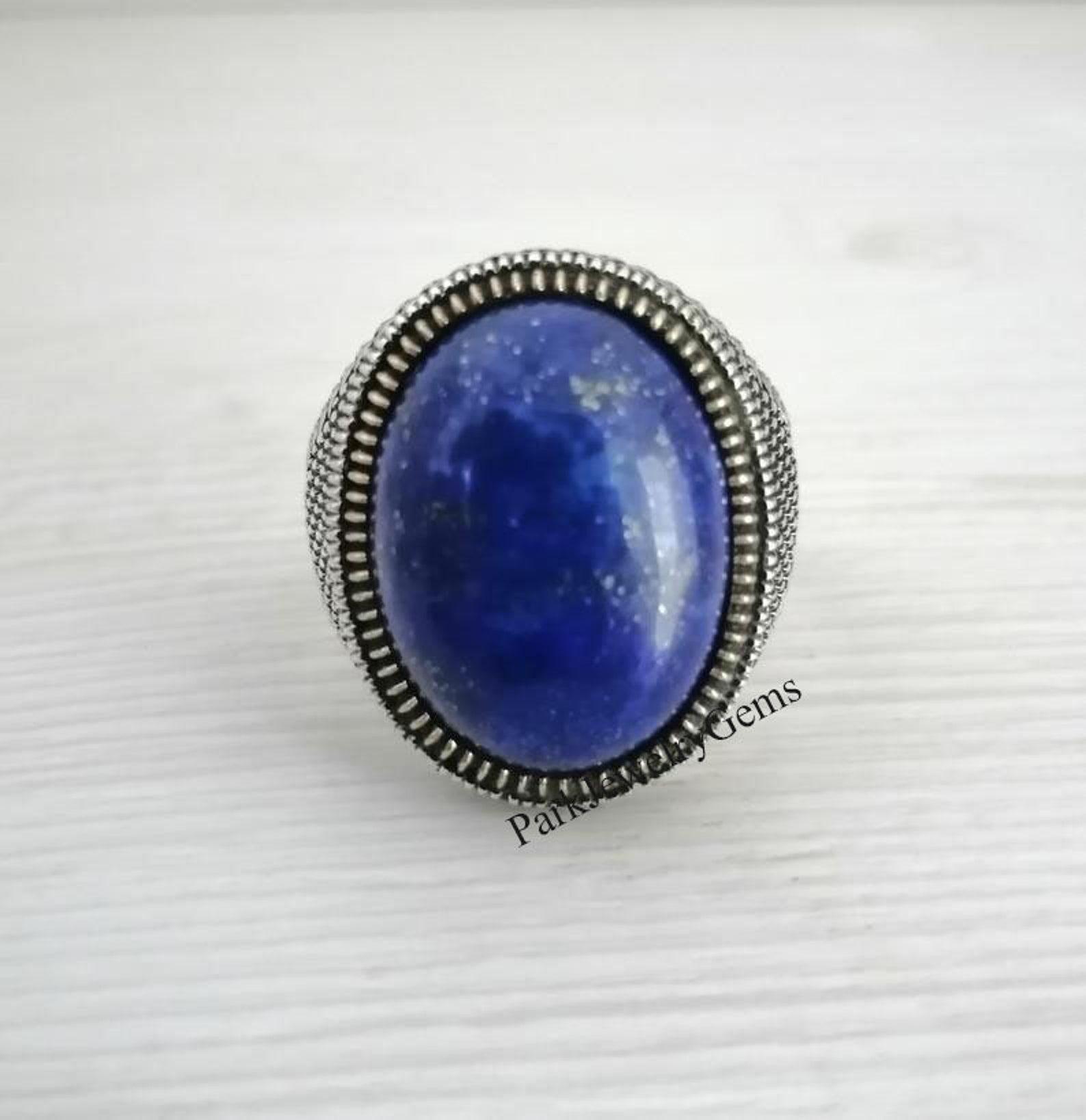 Genuine Lapis Lazuli Blue Stone Signet Ring Mens Ring Husband - Etsy