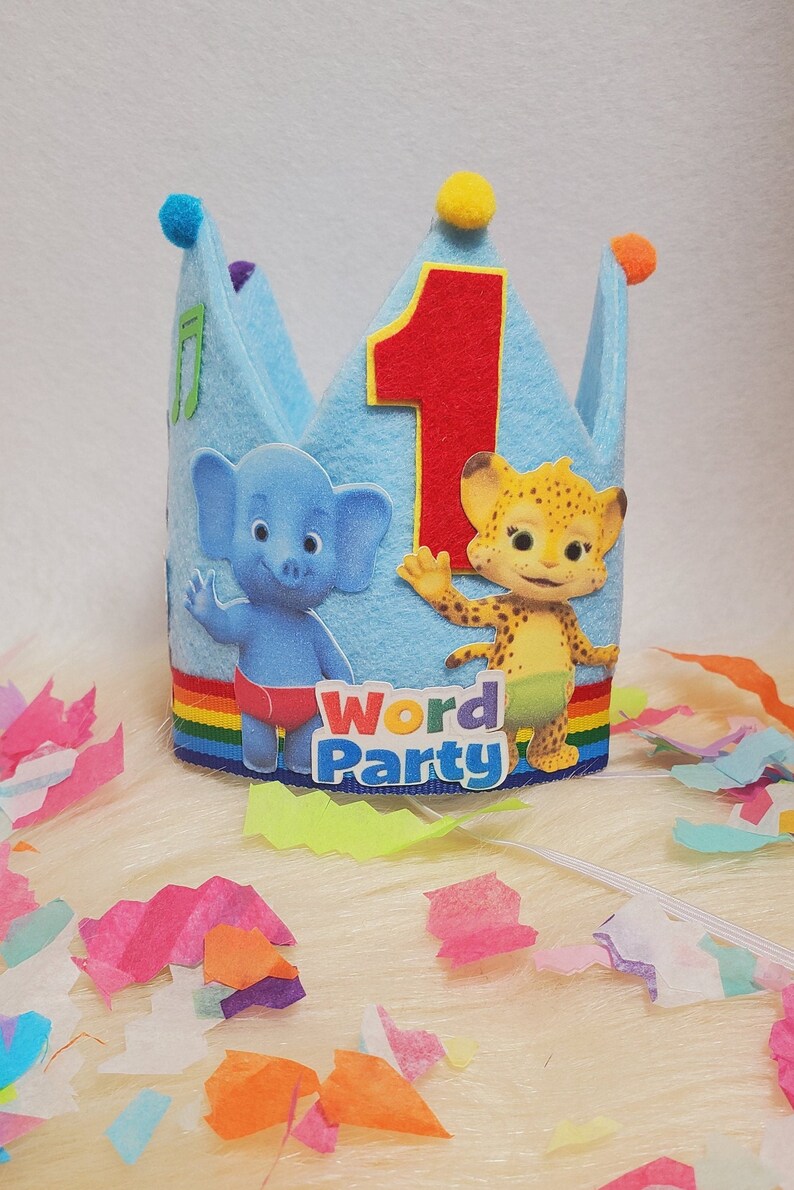 Word Party Birthday Hat-first Birthday Hat-1st Birthday Crown | Etsy