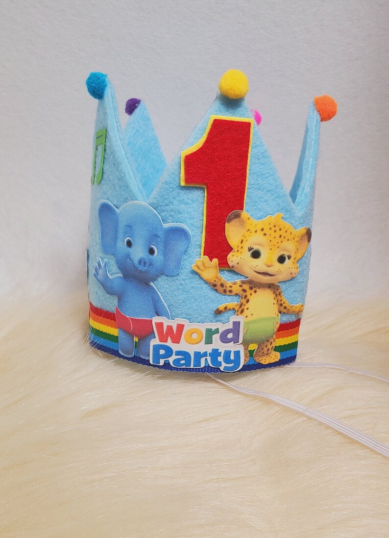 Word Party Birthday Hat-first Birthday Hat-1st Birthday Crown | Etsy