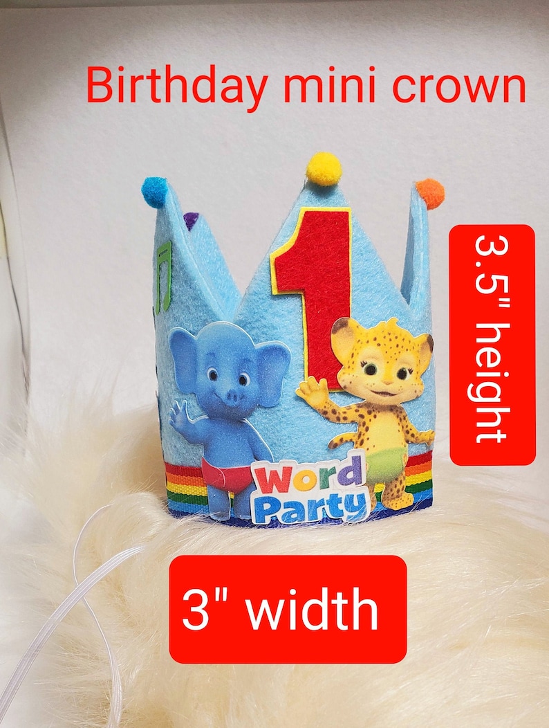 Word Party Birthday Hat-first Birthday Hat-1st Birthday Crown | Etsy