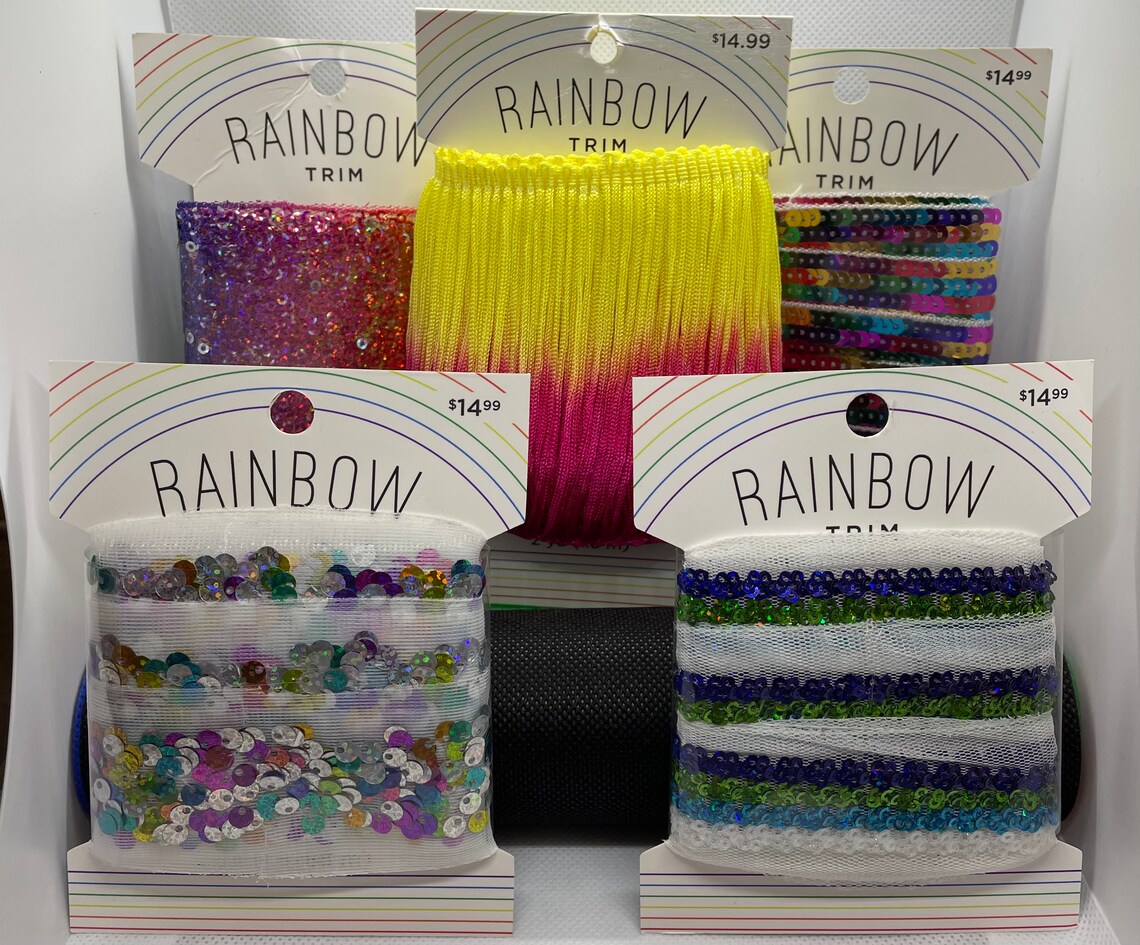 Rainbow Trim Sequin Trim Fringe | Etsy
