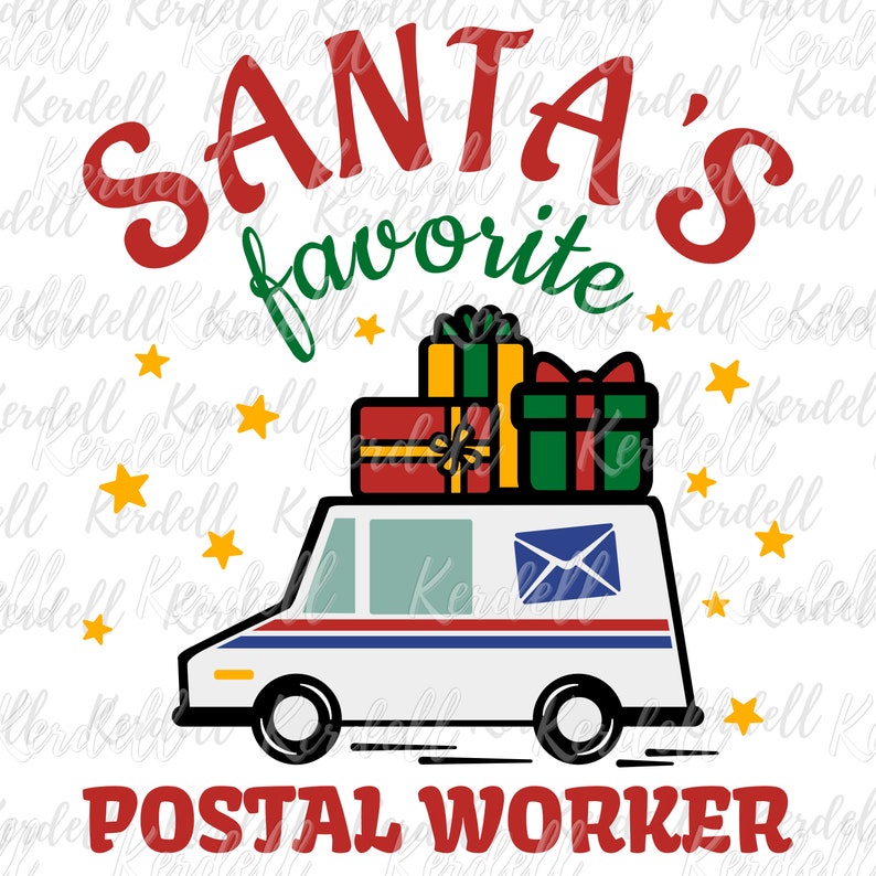 Santa's Favorite Postal Worker SVG, Christmas Post Office, Mail Carrier ...