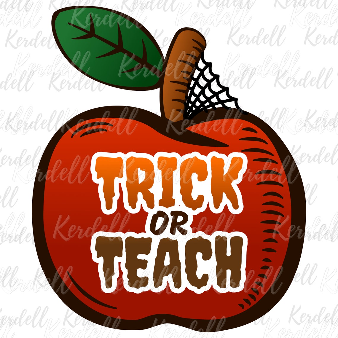 Trick or Teach Png Halloween PNG Halloween Teacher Apple - Etsy