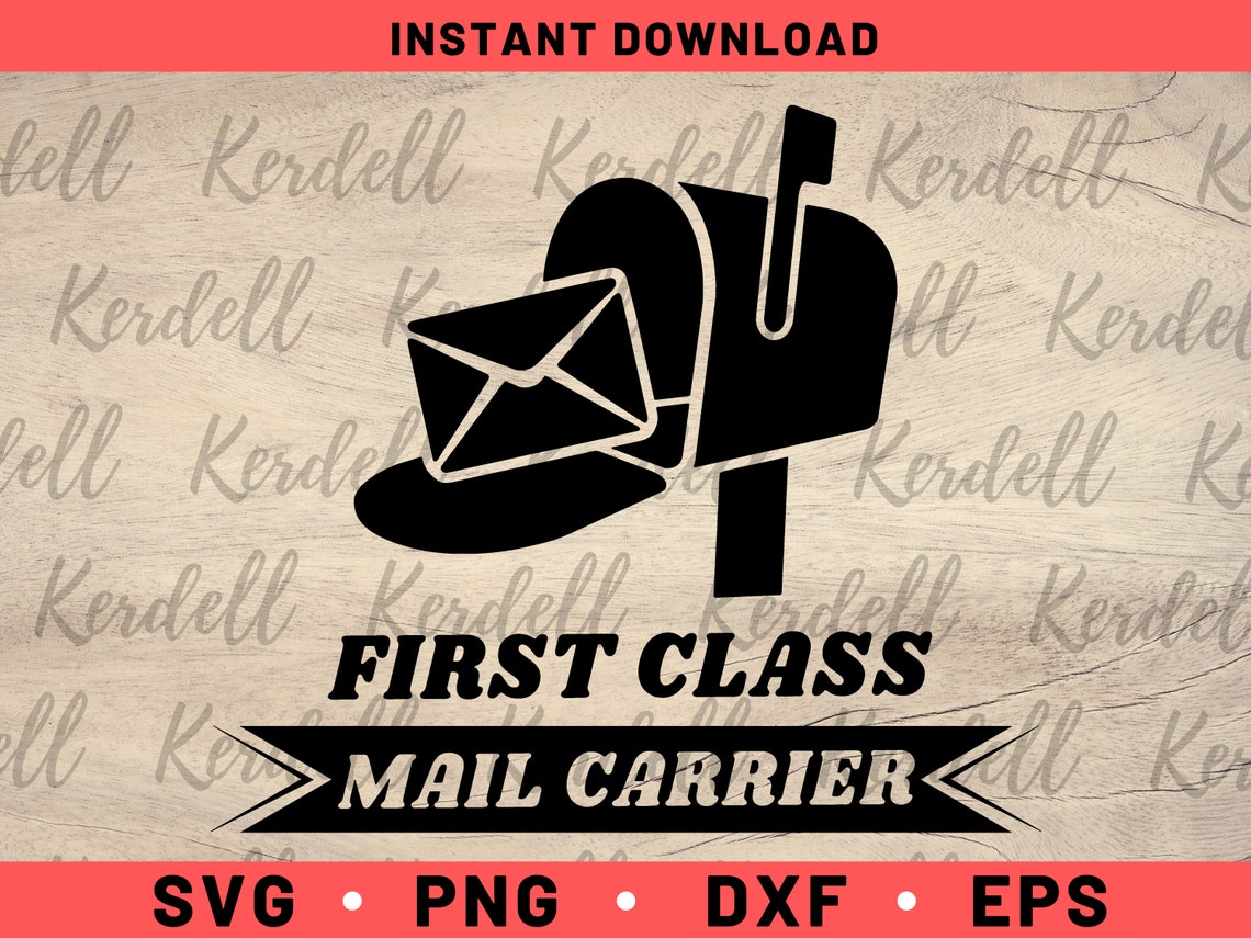 First Class Mail Carrier SVG Post Office SVG Mail Box SVG | Etsy