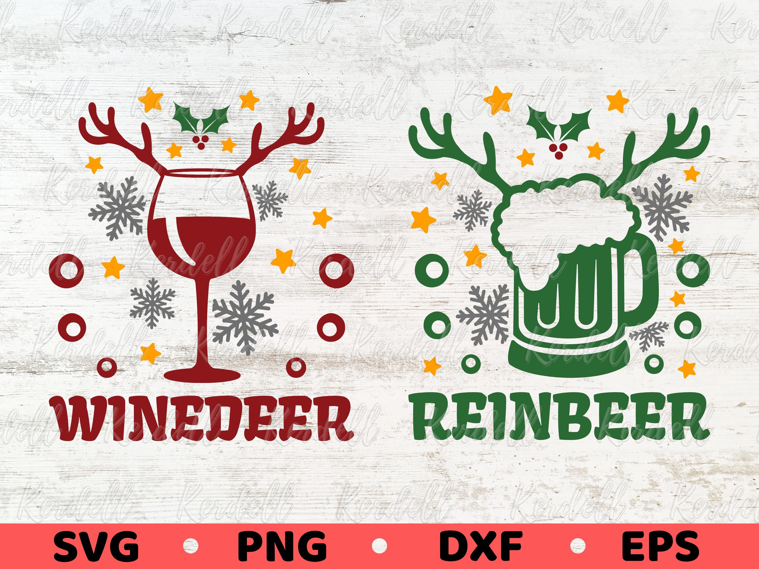 Winedeer Reinbeer SVG, Matching Christmas Svg, Holiday Party Couples ...