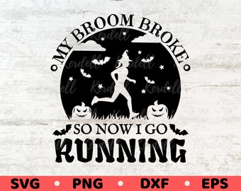 Running Witch Svg - Etsy