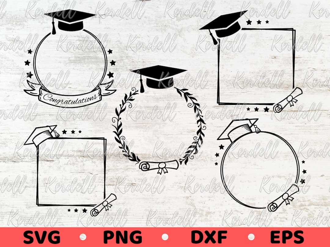 Graduation Frames SVG Bundle, Graduation Wreaths Svg, Class of 2025 ...