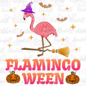 Flamingoween PNG, Halloween Flamingo Png, Funny Flamingo PNG, Witchy ...